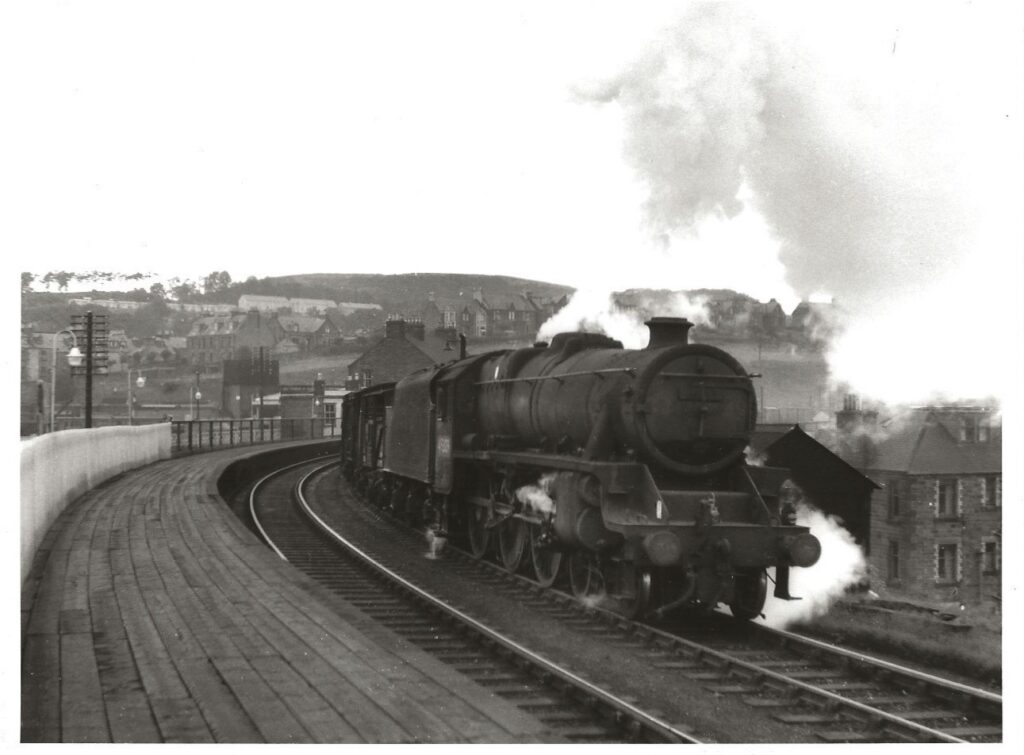 Steam Locomotive at Hawick Railway Station - Vintage Photo 1